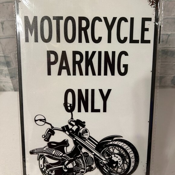 Wall Decor | Motorcycle Parking Only Metal Sign | Poshmark
